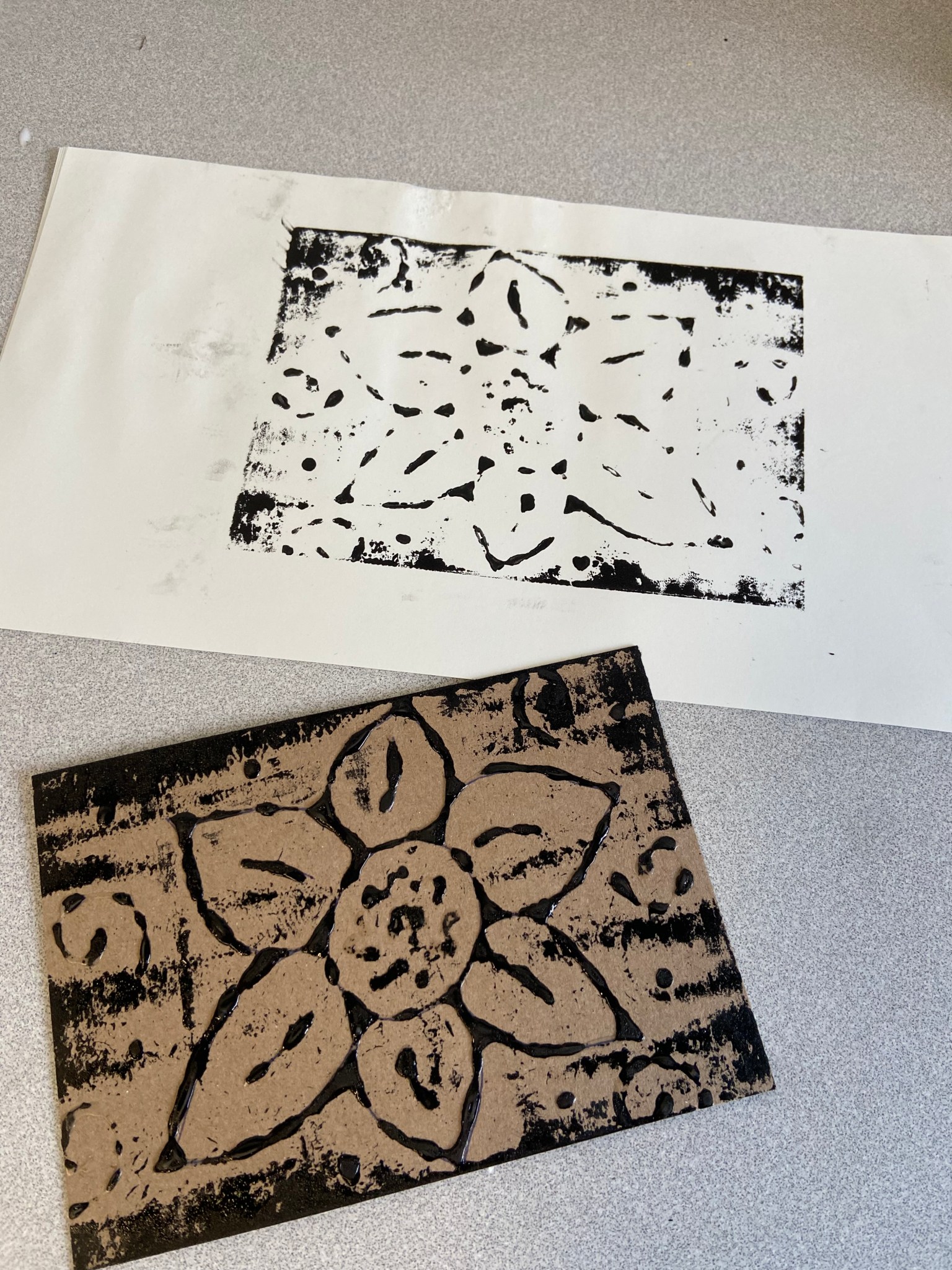 Printmaking with Glue – In the Art Room with Mrs. D